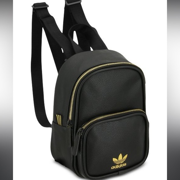 adidas Originals | Bags | Adidas Originals Mini Backpack Black Gold ...